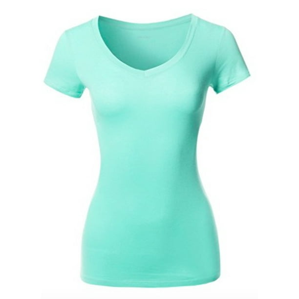 Sexy Plus Size Low Cut Cleavage V Neck T Shirt Tee Top 1x2x3x