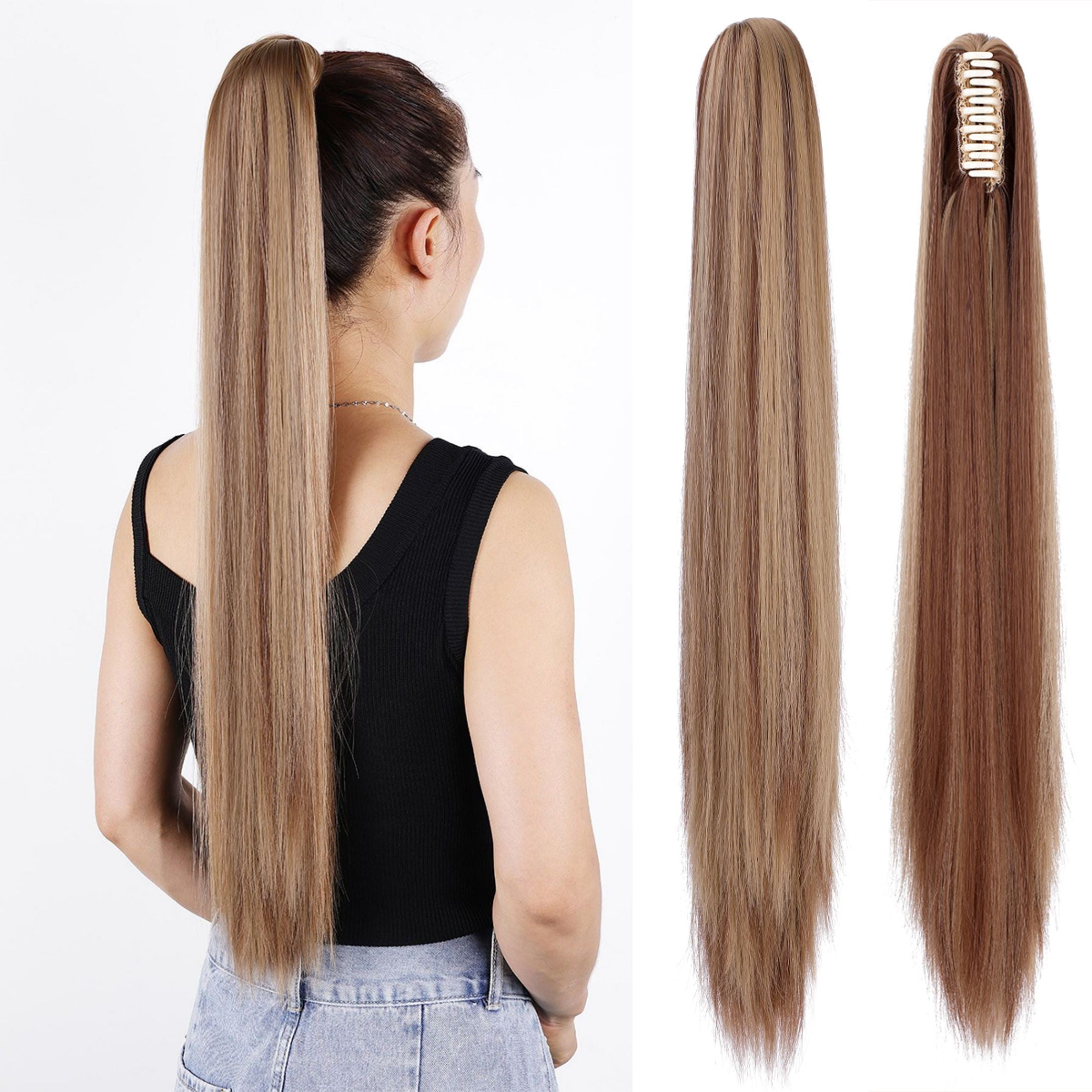 AynnQueen Ponytail Extension Claw Clip in Pony Tails Hair Extensions ...