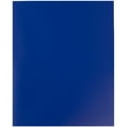 JAM Paper Medium Weight Plastic Folder, Blue, Two Pocket, 6/Pack ...