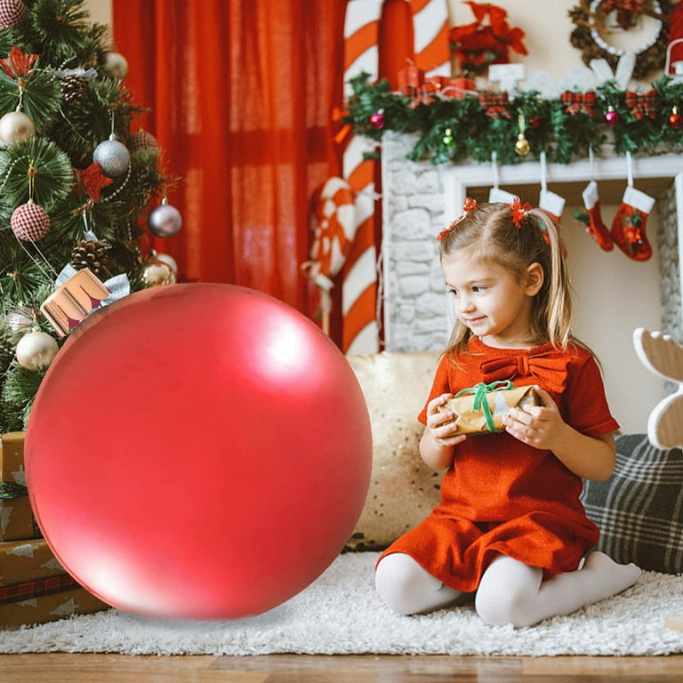 Christmas Ball Ornaments Inflatable 30 Inch Extra Large Christmas Ornaments Oversized Christmas Ball Ornaments For Xmas Yard Decorations Indoor Outdoor Walmart