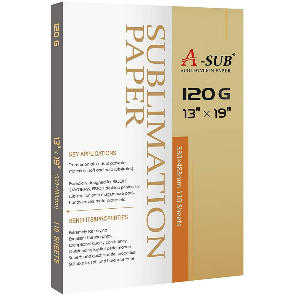 A-SUB Sublimation Paper Heat Transfer 110 Sheets 13 x 19 Inches Super ...