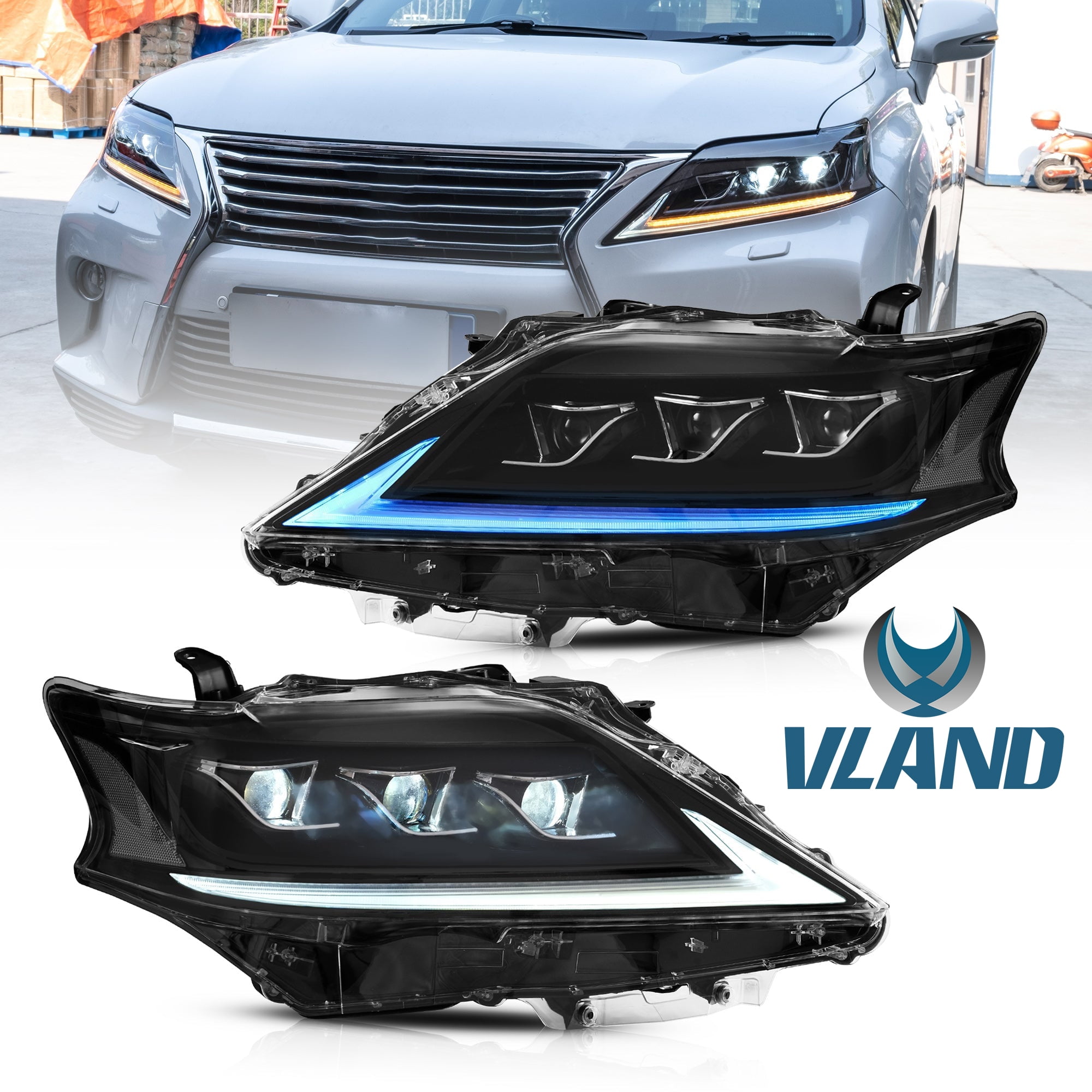 VLAND Full LED Headlights for Lexus RX350 RX450h 2013 2014 2015 (No ...