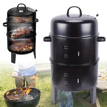 Masterbuilt Portable Charcoal Grill & Smoker with Analog Temperature ...