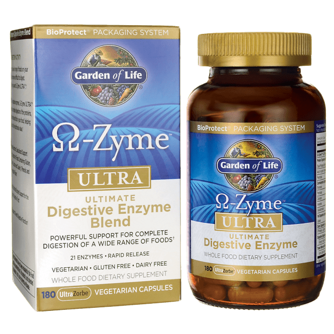 Garden of Life Omega-Zyme Ultra Ultimate Digestive Enzyme Blend 180 Veg ...