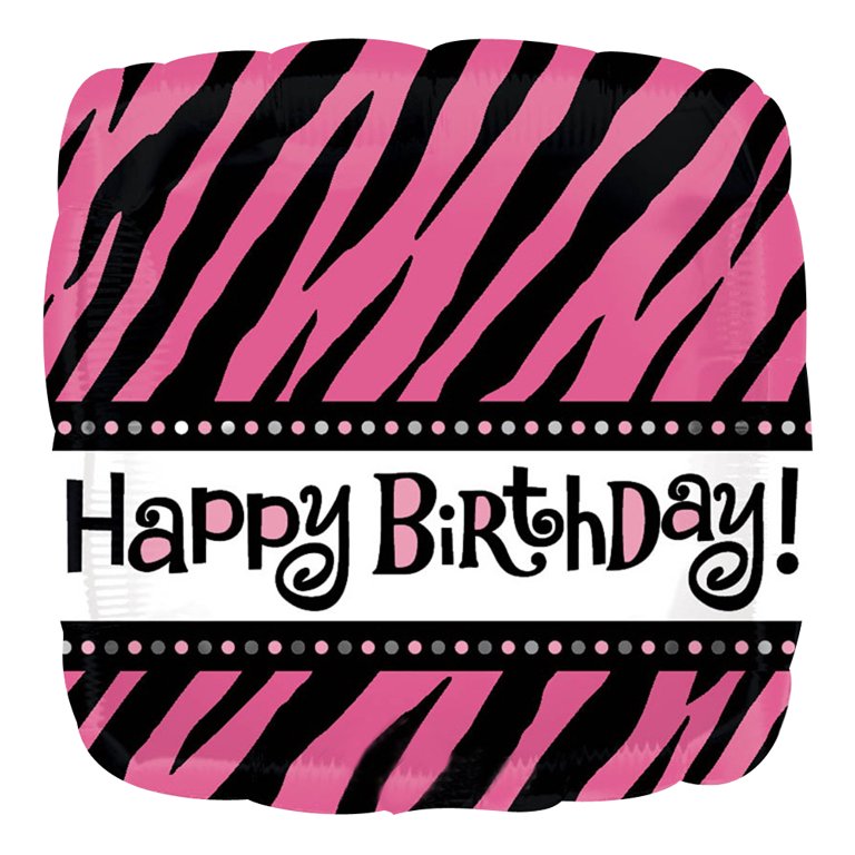 Happy Birthday Zebra Print