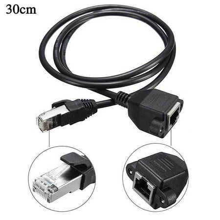 RJ45 Male to Female Ethernet Network Screw Panel Mount Extension Cable ...