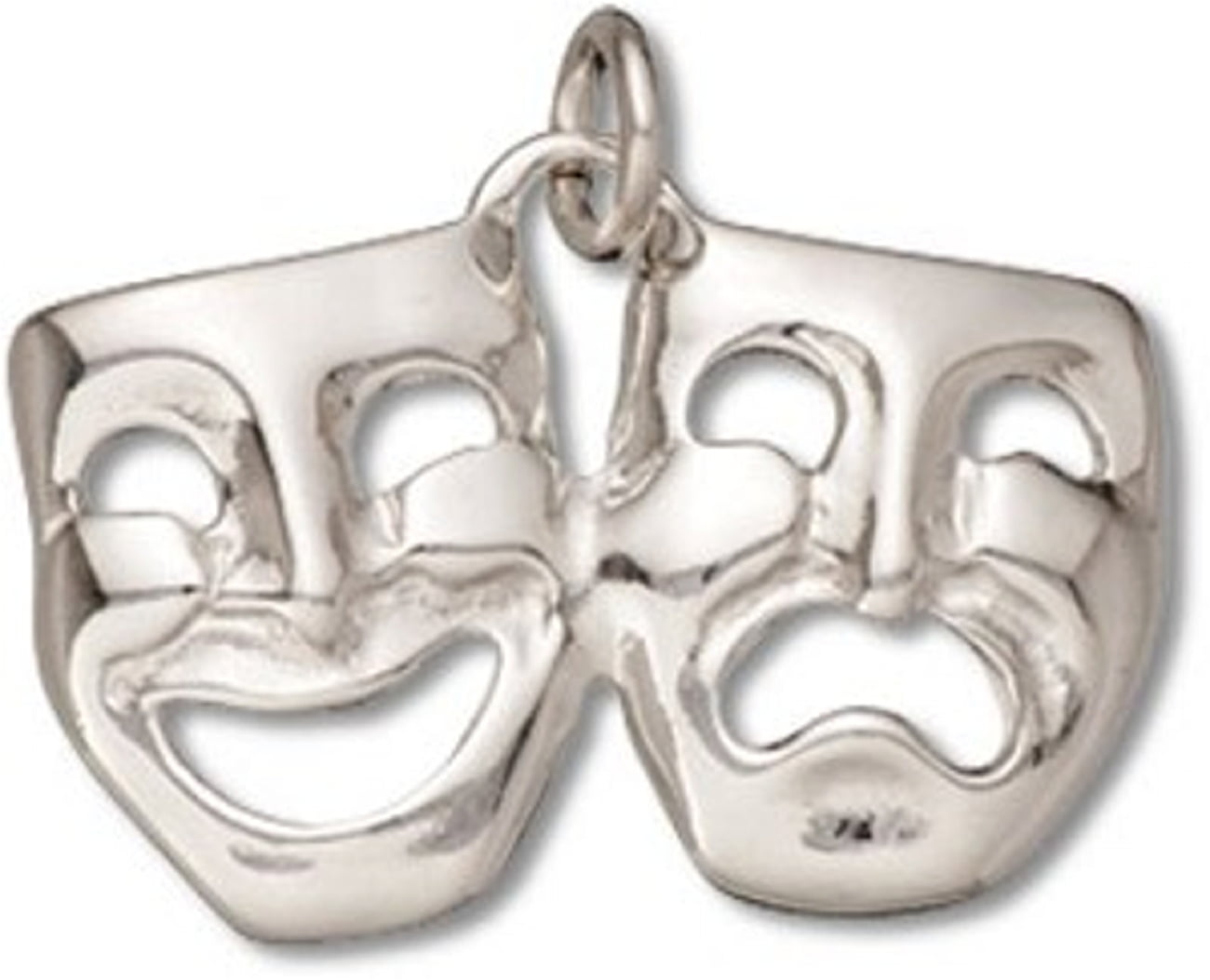 Sterling Silver 16" 1mm Box Chain 3D Actors Comedy And Tragedy Drama ...