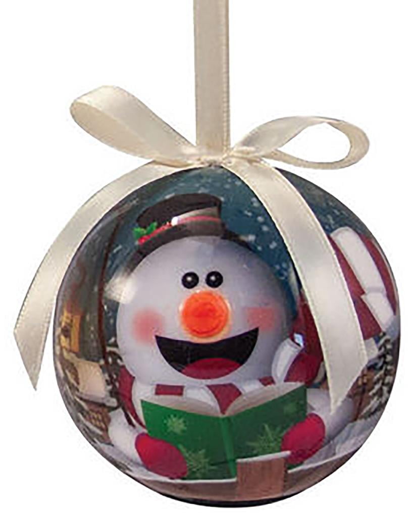 Blinking Christmas Tree Ornament- Snowman Caroler, Snowman Caroler ...