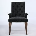 Upholstered Chenille Fabric Accent Dining Chair, Curved Solid Wood Legs ...