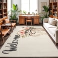 Area Rug 3x5ft Flower Wreath Cute Cat Washable Area Rugs for Living ...