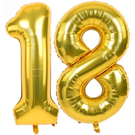 40 Inch Gold Large Numbers Balloon Birthday Party Decorations, Foil ...
