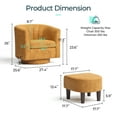 LINSY HOME Swivel Accent Chair with Ottoman, Velvet Barrel Chair for ...