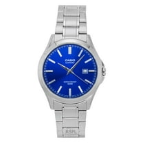 Casio Analog Digital Combination Stainless Steel Blue Dial Quartz AMW ...