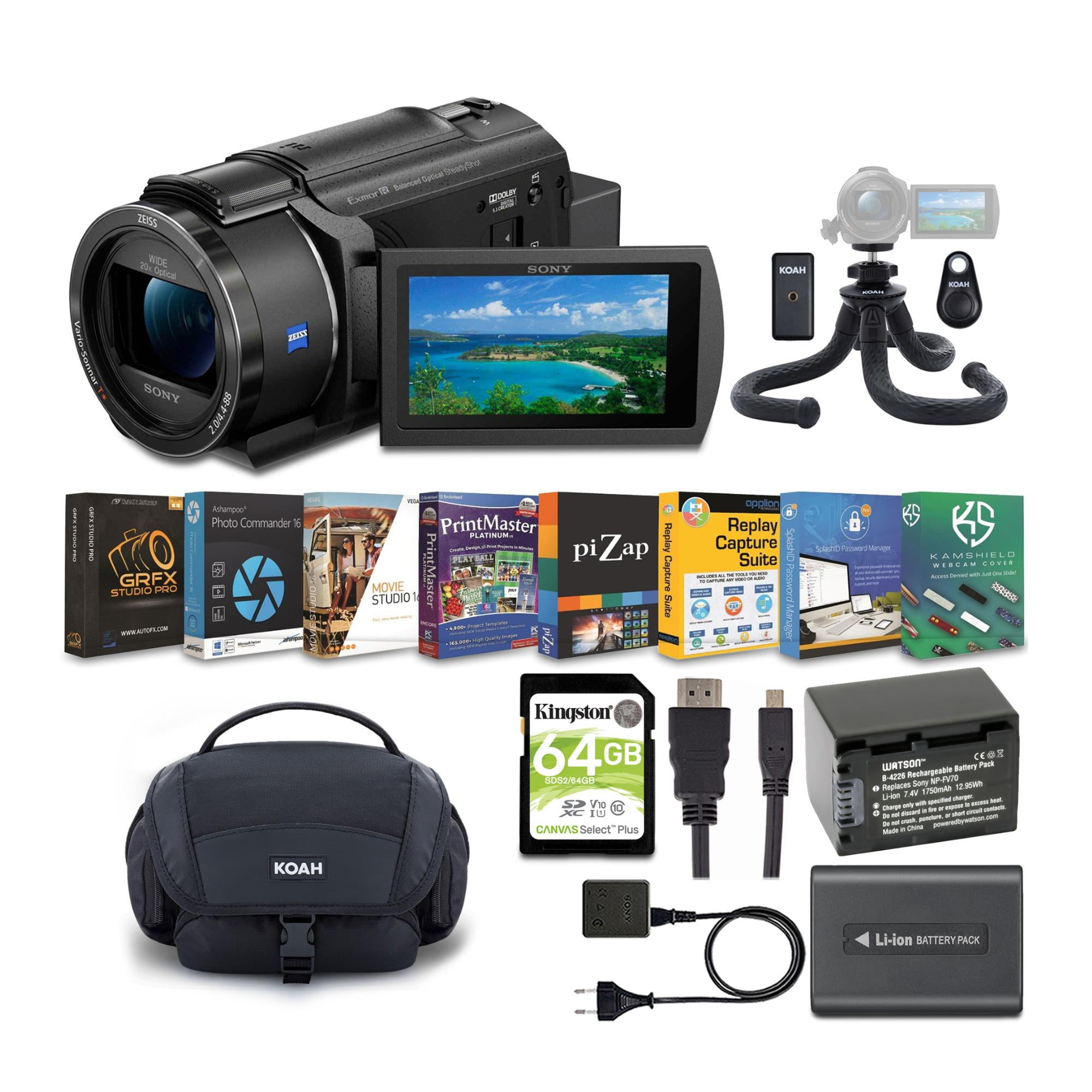 Sony FDR-AX43 4K UHD Handyman Camcorder with Bag, Tripod and Accessory ...