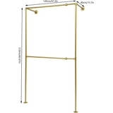 2 Tier Metal Clothing Display Rod Wall Mounted Garment Clothes Display ...