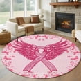 8ft Round Rug Pink Ribbon Wings Area Rugs for Living Room Bedroom ...