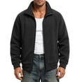 Busydd Mens Fleece Jacket with Pockets Fashion Warm Stand Collar Zip Up ...