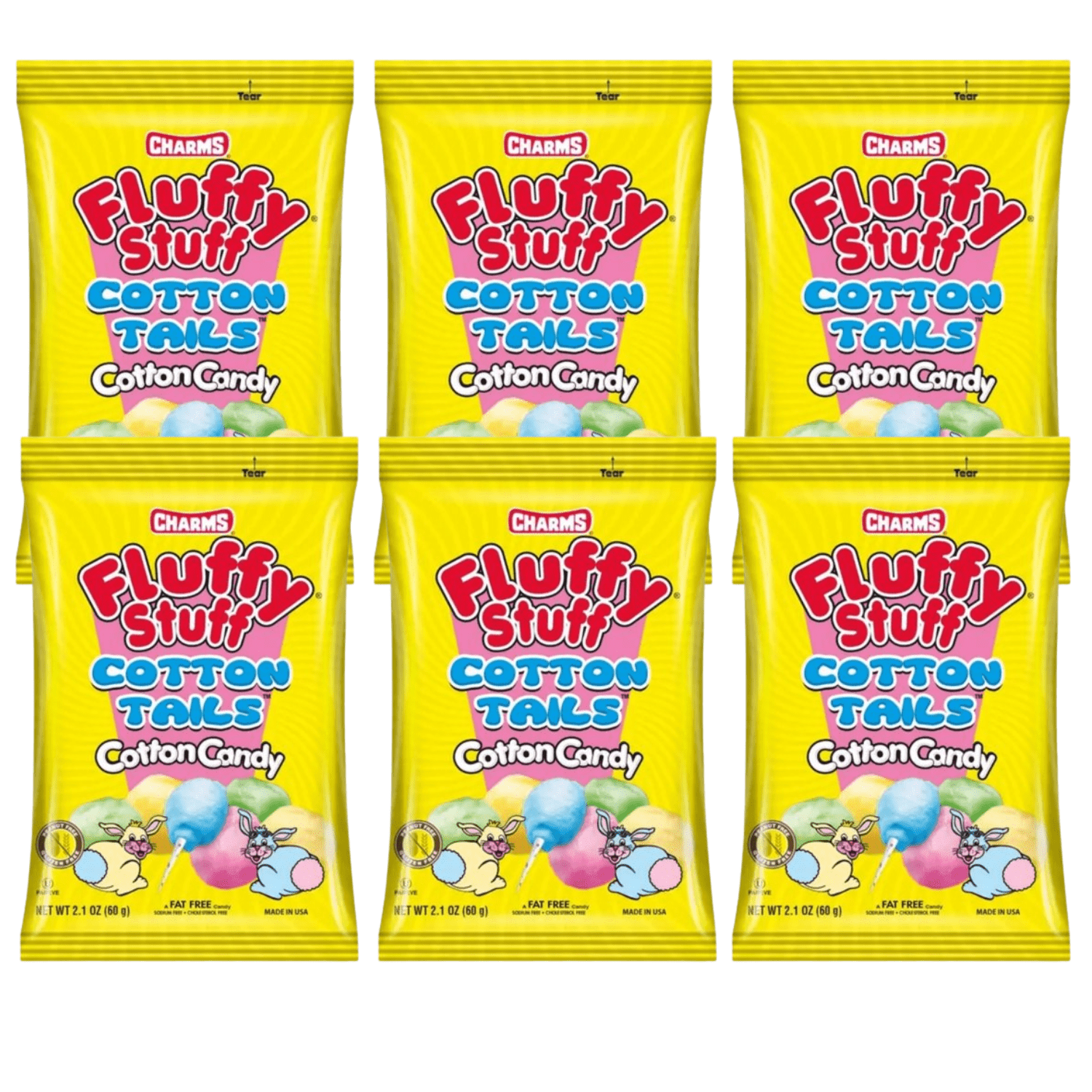 Fluffy Stuffy Cotton Tails Cotton Candy 2.1oz bag- Delicious fresh ...