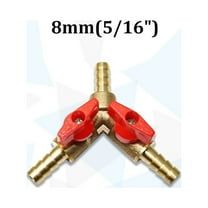 5/16 ID Hose Barb, Y Shaped Type 3 Way Union Brass Shut Off Ball Valve ...