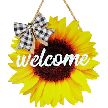 Sunflower Door Sign Summer Fall Welcome Door Hanger for Front Door ...