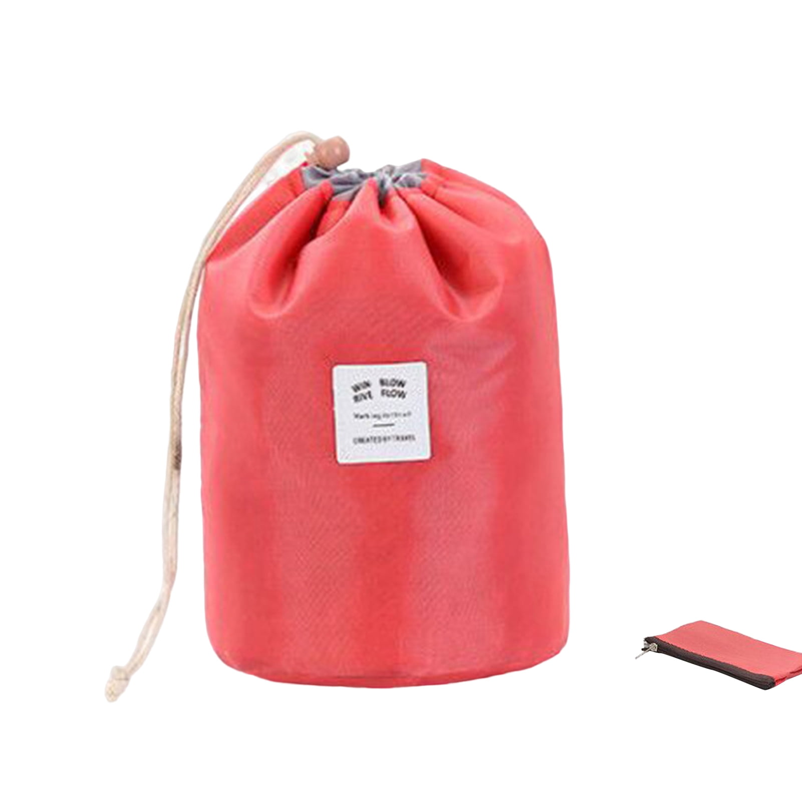 Manunclaims Wash Bag with Label Large Capacity Cylinder Drawstring ...