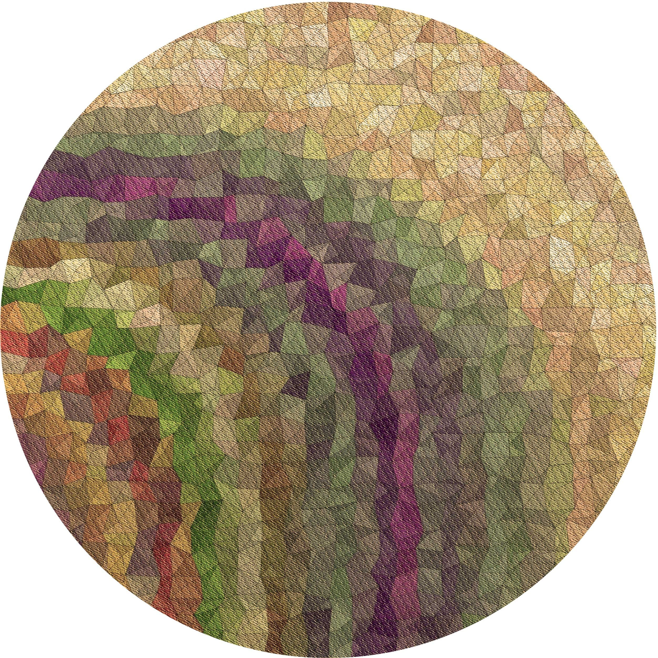 Ahgly Company Indoor Round Patterned Metallic Gold Area Rugs, 6' Round ...