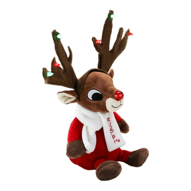 Animal Adventure Rudolph the Red-Nosed Reindeer 8" Singing & Light-up ...