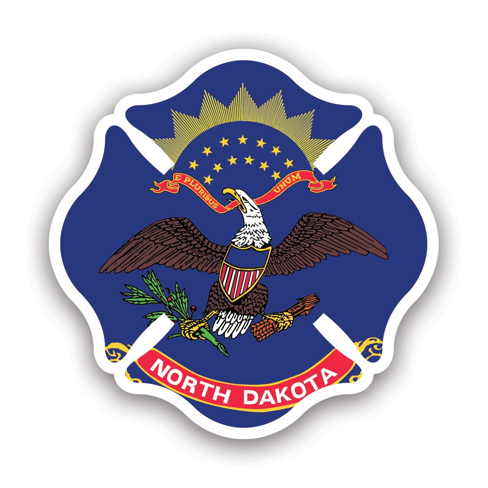 North Dakota State Maltese Cross Shaped Sticker Decal - Self Adhesive ...