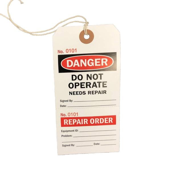 Lock Out Tags | “Danger Do Not Operate Needs Repair” Two-Part ...