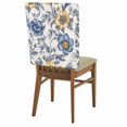 Blue Yellow Flower Chair Back Covers, Vintage Abstract Botanical Leaf ...