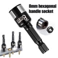 8mm Hex Shank Impact Socket, Chrome Vanadium Steel Recessed Design Non ...