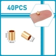 40Pcs 304 Stainless Steel Beads Column Real 24K Gold Plated 5x4mm Hole ...