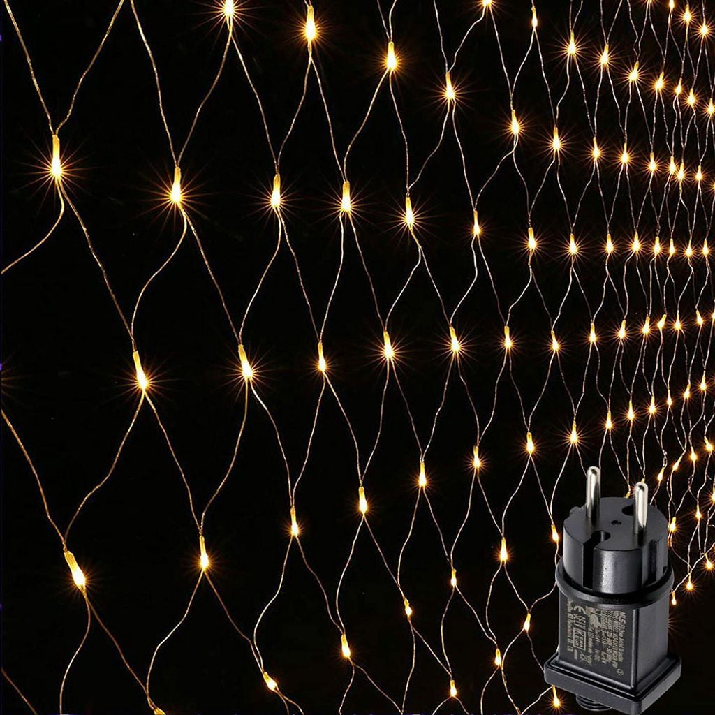 Cortina de luces LED para exteriores con 8 modos para fiestas navideñas ...