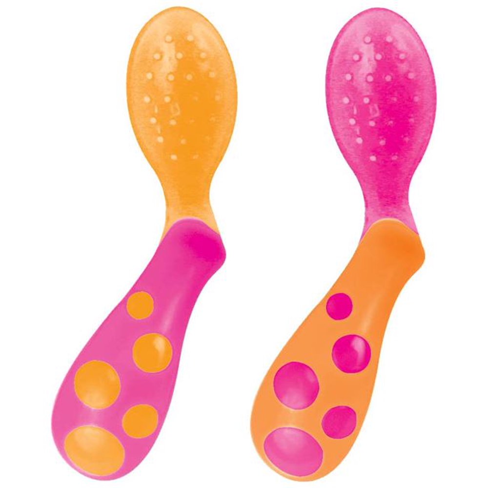 Sassy Less Mess Toddler Spoon 2 Pack - Pink - Walmart.com - Walmart.com