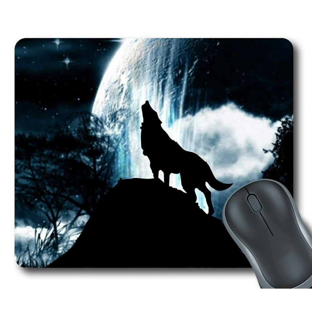 GCKG Wolf Howl Mouse Pad Personalized Unique Rectangle Gaming Mousepad ...