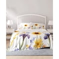 California King Size Pastoral Sunflowers Sheet Sets Leaves Plants ...
