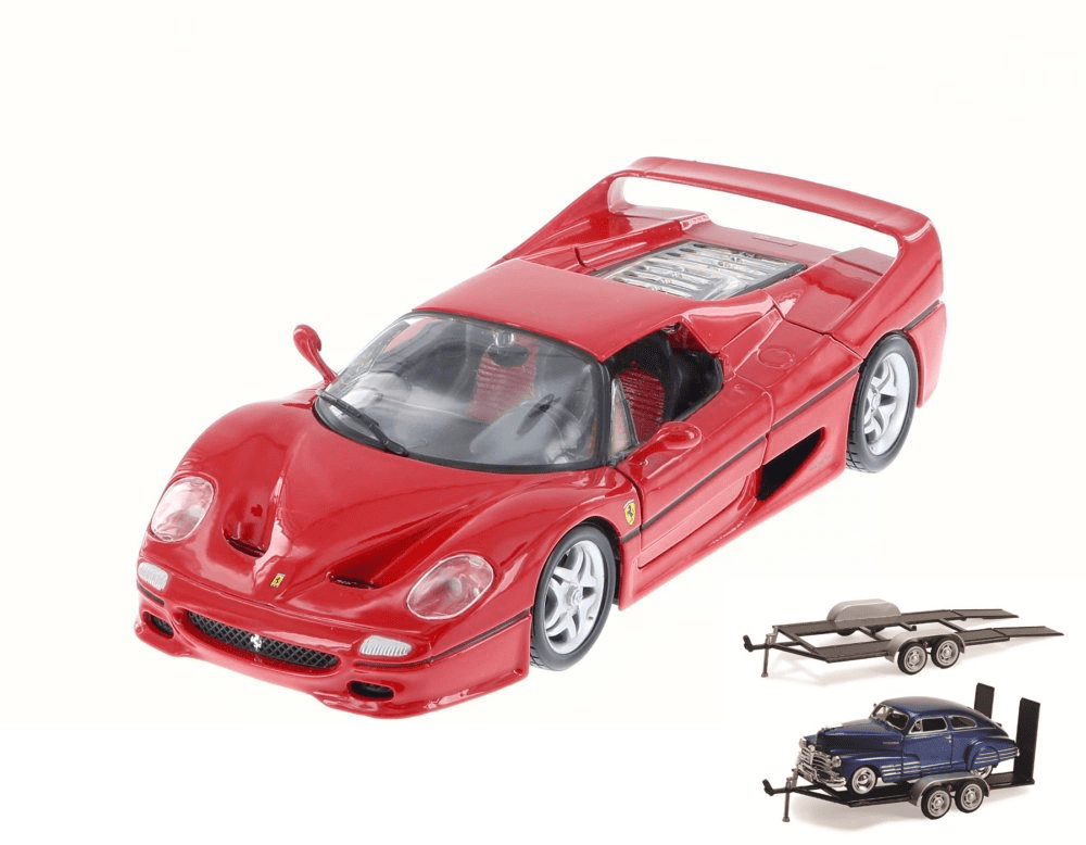 Diecast Car & Trailer Package - F50 Race, Red - Bburago 26010D - 1/24 ...