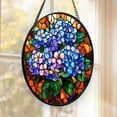 Hydrangea Blossom Ornament Suncatcher 6.4 in Stained Glass Window ...