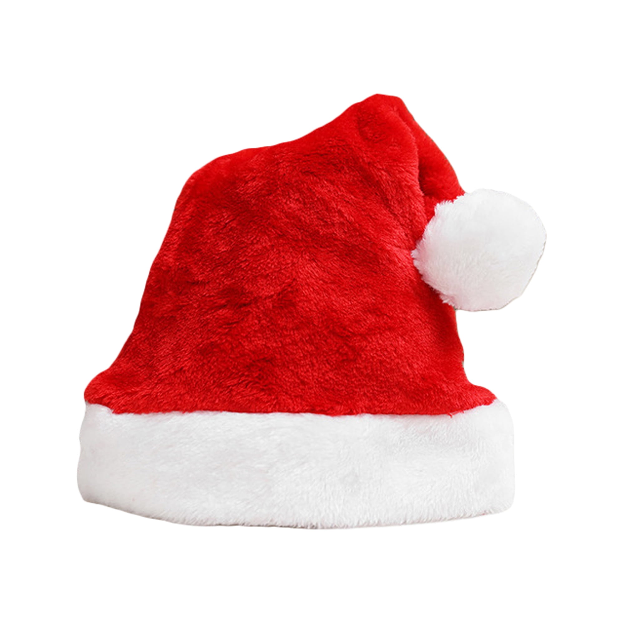 Christmas Santa Hat,Short Plush Funny Christmas Hats Thickened Lengthened Santa Claus Cap Xmas ...