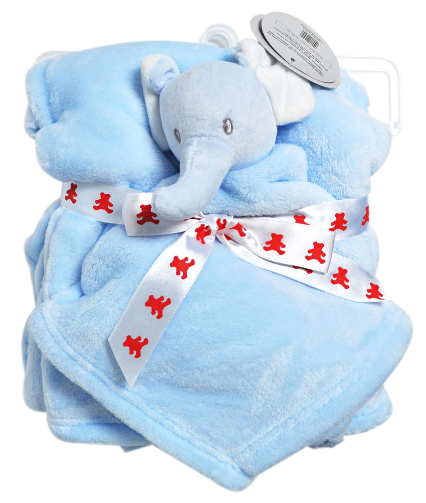 Embroidery Buddy Elephant Blankey Buddy Set Blue - Walmart.com