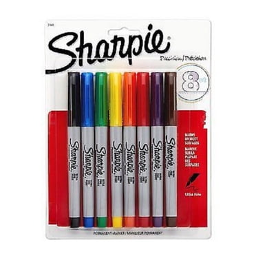 Sharpie Permanent Markers, Ultra Fine Point, Classic Colors, 8 Count ...
