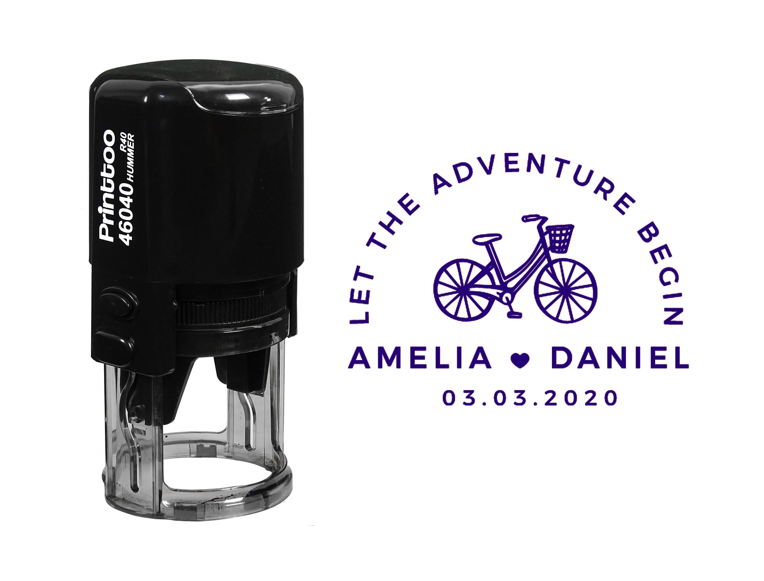 Printtoo Personalized Heavy Duty Violet Self Inking Wedding Favor Round ...