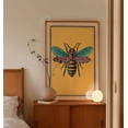 Bee Illustration Wall Art Print Inspired Vintage Yellow Nature Style ...
