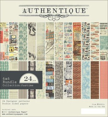 Authentique Double-Sided Cardstock 6"X6" 24/Pkg-Pastime, 12 Designs/2 ...