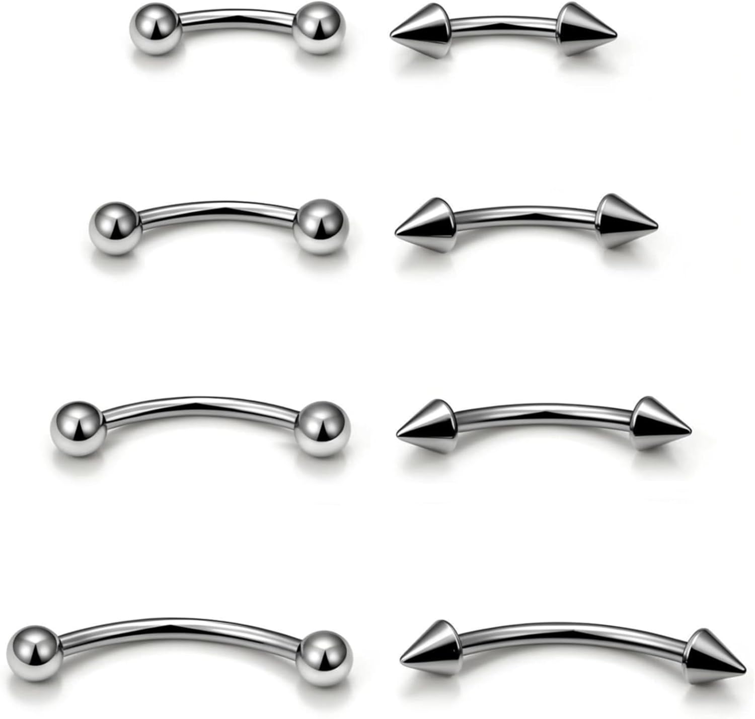 Eyebrow Piercing Jewelry Surgical Steel Curved Barbell Tiny Eyebrow ...
