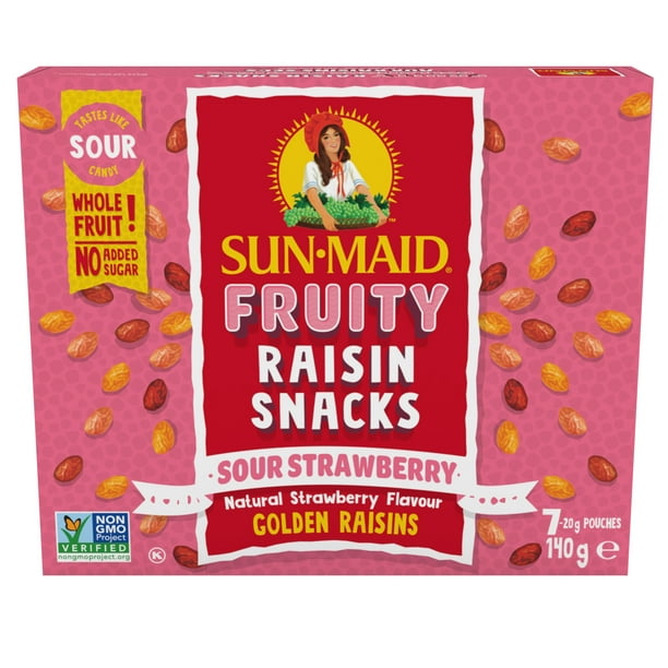Sun-Maid Fruity Raisin Snacks, Sour Strawberry 140g, SM STRWBRY RAIS ...