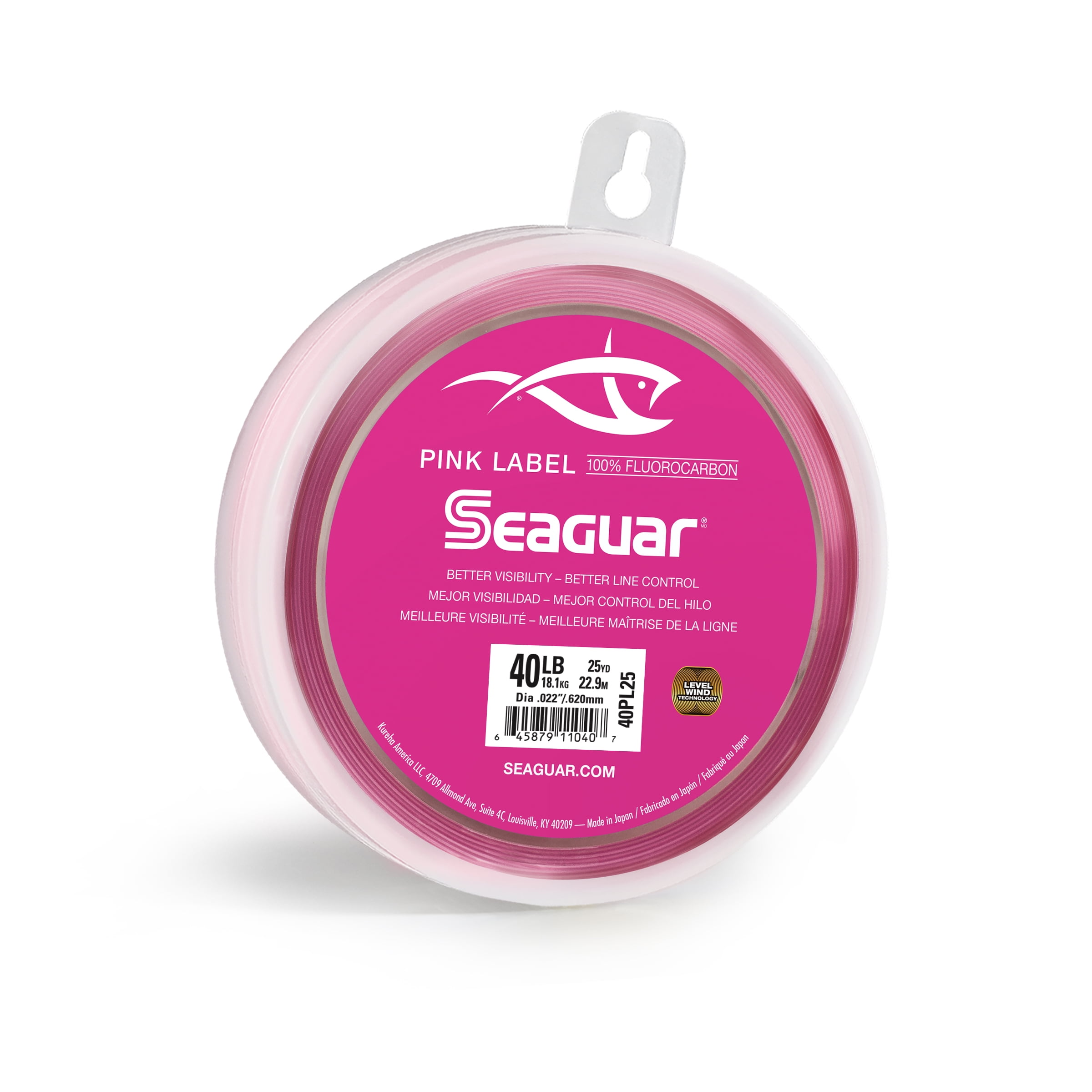 Seaguar Pink Label 100% Fluorocarbon Fishing Line 40lbs, 25yds Break ...