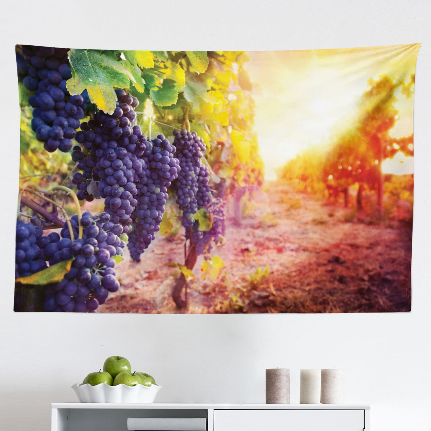 Grape Tapestry, Bunch of Concorde Wine Fruits Blurred Backdrop Country ...