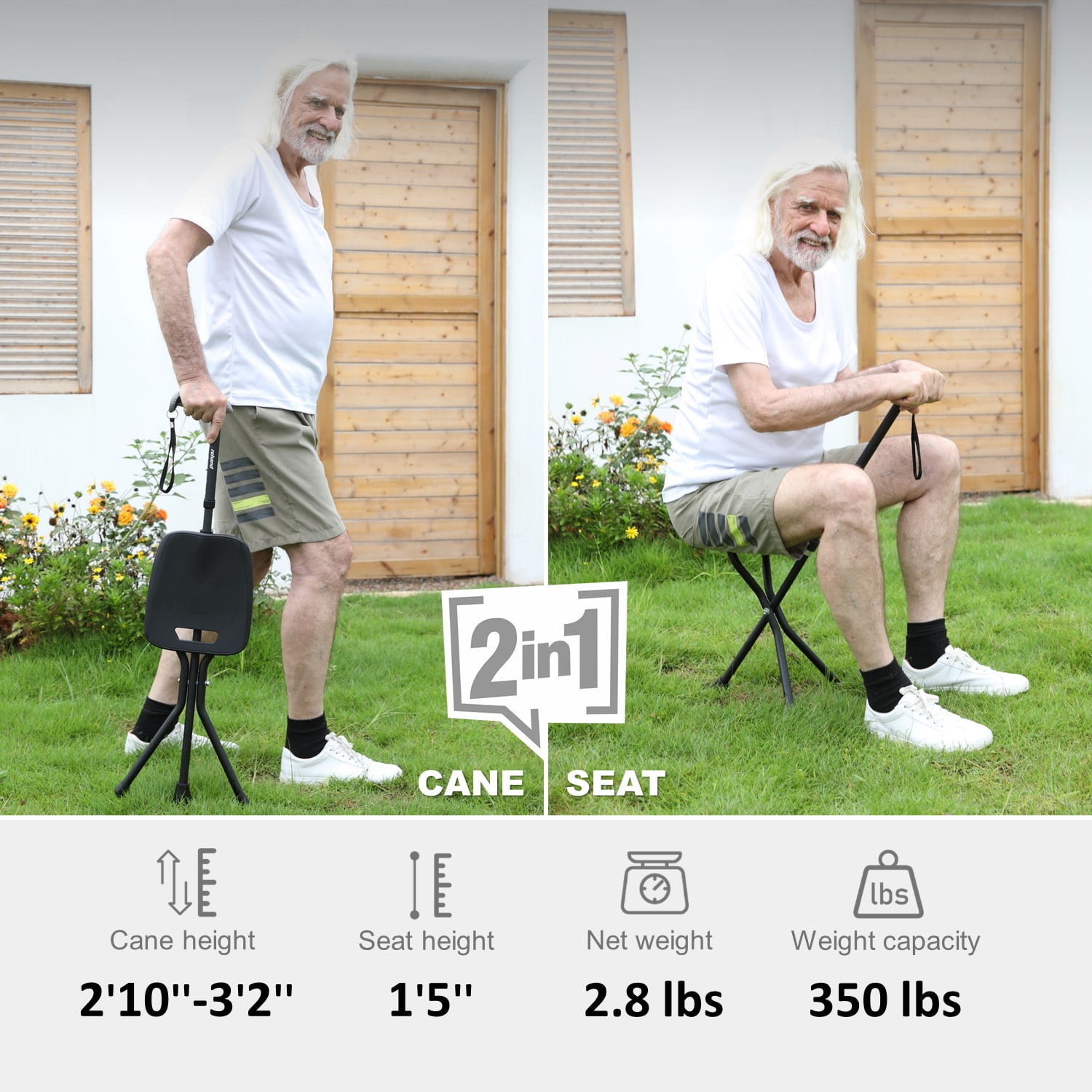 Click here for Rehaescort Walking Cane With Seat lightweight Fold... prices