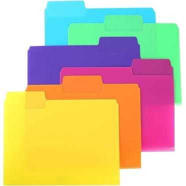 Mr. Pen- Sturdy Office Supplies, 6 Pack Poly File Folders, 1/3 Cut Tab ...